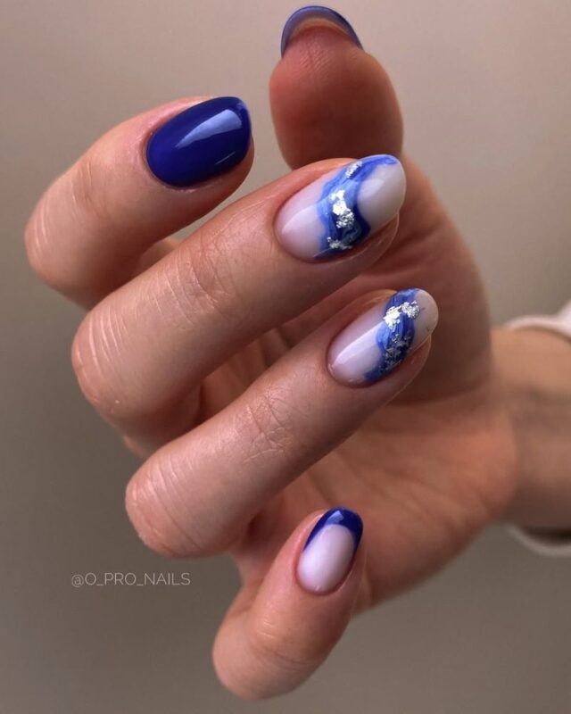 27+ Stunning Blue Nails Short on Length but Big on Style - Nails for ...